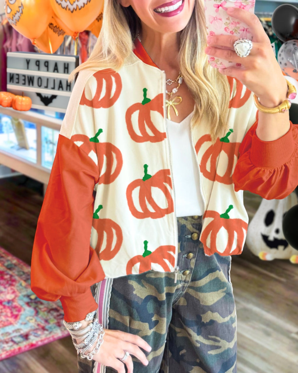 Halloween Playful Pumpkin Art Jacket