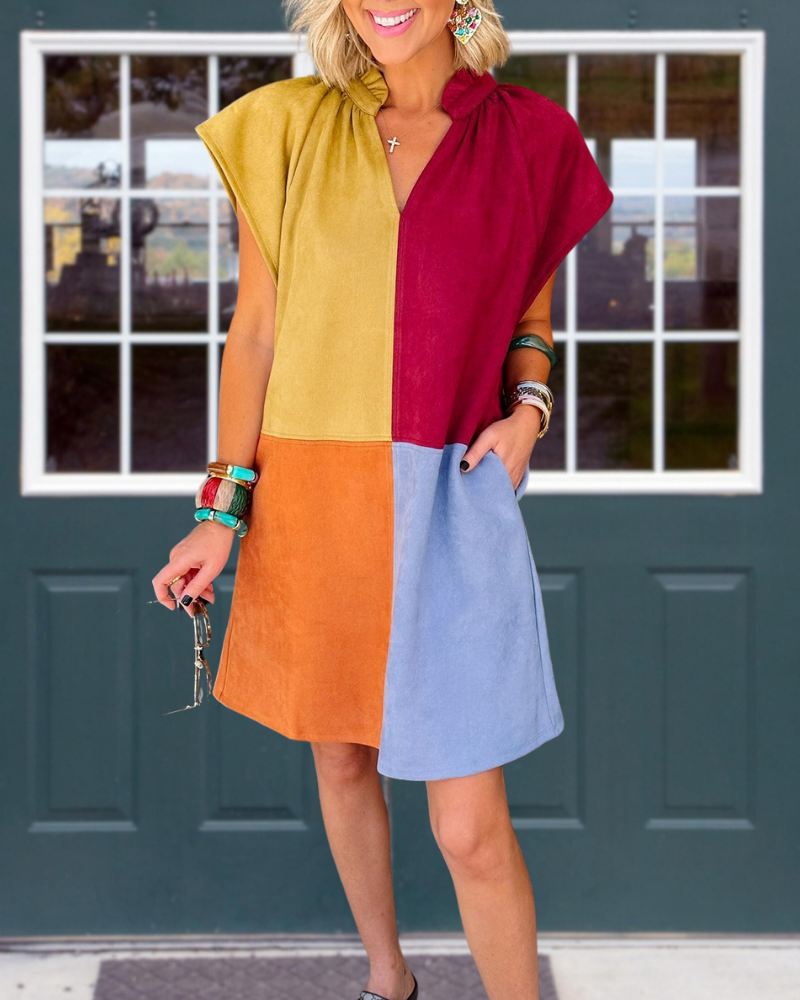 Chic Colorblock Mini Dress