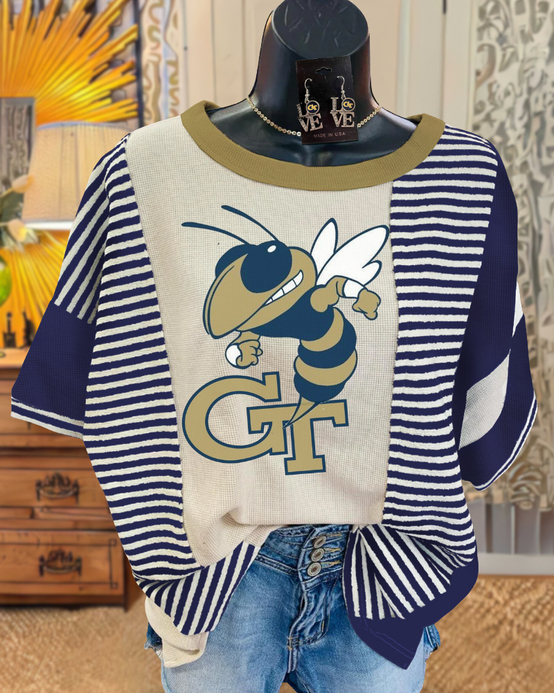 Georgia Tech Buzz Striped T-Shirt