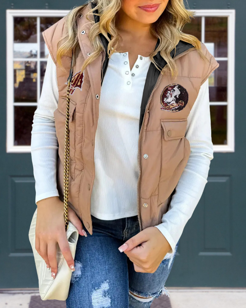 Florida Seminoles Sequined Zip-Up Vest